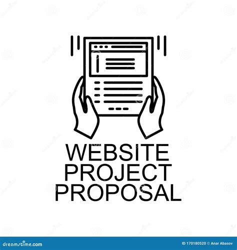 website project proposal icon element of web development signs with name for mobile concept and