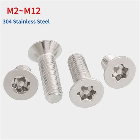 M2 M12 304 A2 Stainless Steel Six Lobe Torx Flat Countersunk Head With