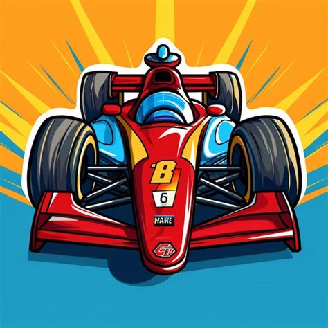Logotipo De Dibujos Animados De Coches De Carreras Foto Premium