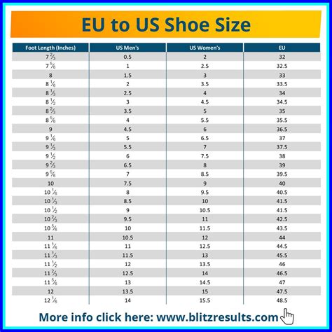 Us European Shoe Size Conversion Chart Shoe Size Comparison 22