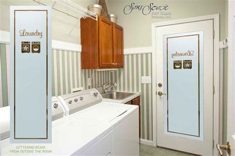 Laundry Room Door Sandblast Frosted Glass Washer Dryer