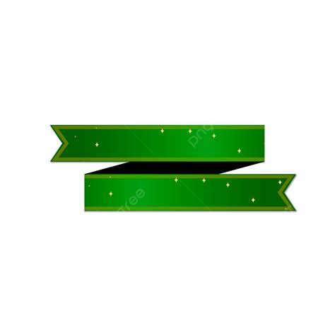 Green Banner Ribbon Luxurious With Gold Stars Green Banner Ribbon