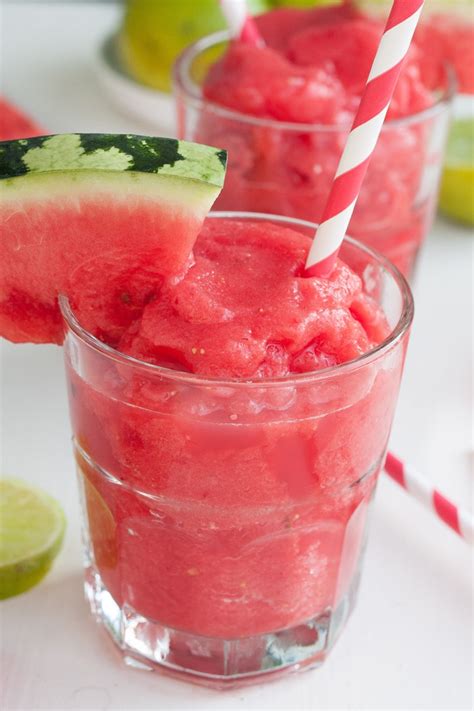 3 Zutaten Wassermelonen Erdbeer Slush Mit Limette