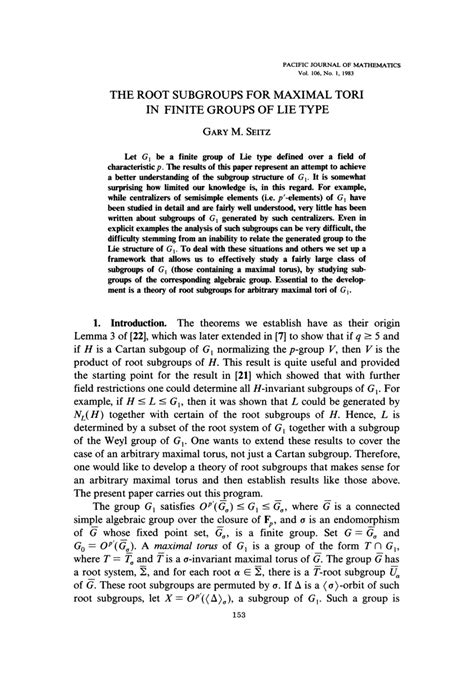 pdf the root subgroups for maximal tori in finite groups of lie type