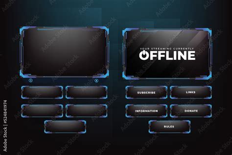 Live Streaming Screen Panel Decoration With Blue And Dark Colors