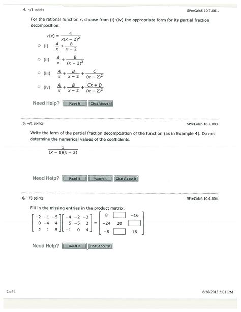 solved for the rational function r choose from i iv the