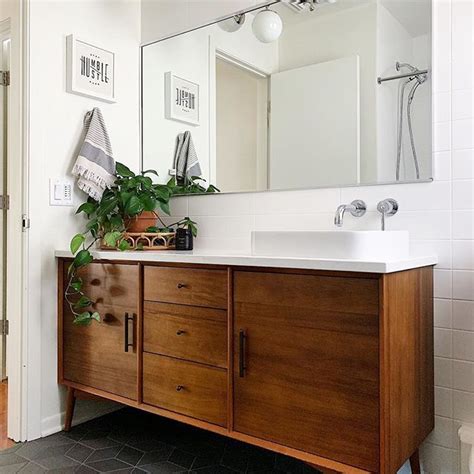 Allora Mid Century Modern Bathroom Vanity In Walnut Keith Pentz