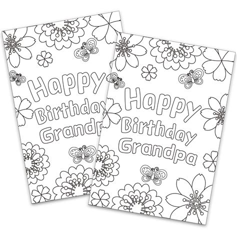Happy Birthday Grandpa Coloring Page Free Printable Busy Shark Free