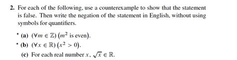 solved 2 for each of the following use a counterexample to