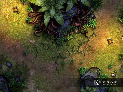Jungle Ruins Digital Battlemap Grid Night Versions Dnd Battle Map