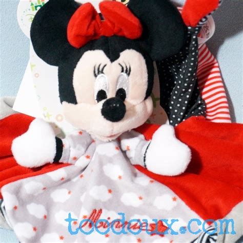 sos doudou Minnie Disney Nicotoy Simba carré plat rouge et noir