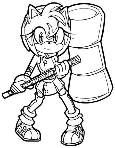 Amy Rose Sonic Para Colorir Desenhos Imprimir