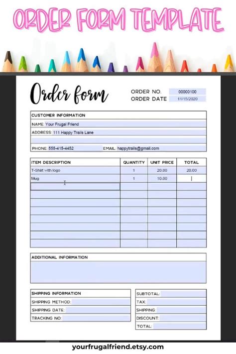 Free Printable Order Form Creator Printable Forms Free Online