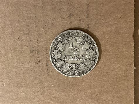 1 2 Mark 1907 Silbermünze Deutsches Reich Kaufen auf Ricardo