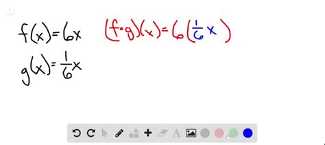 solved verify that the given functions are inverses of each other f x 6 x g x 1 6 x