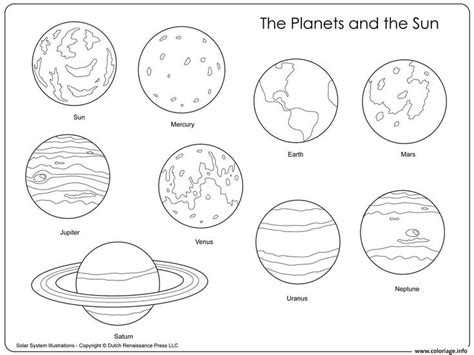 Coloriage Planetes Et Soleil Dessin Planete à imprimer Dessin planète