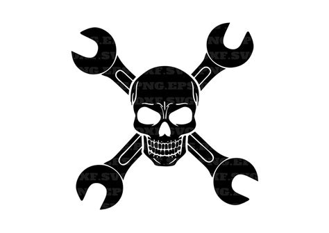 Skull Svg Mechanic Logo Mechanic Svg Mechanic Clipart Dxf Etsy