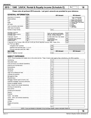 Schedule E Rental Irs