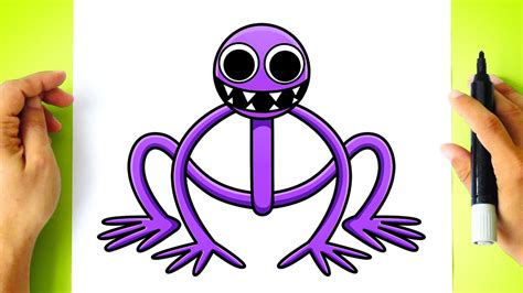 How To Draw Purple Full Body From Roblox Rainbow Friends Easy Step
