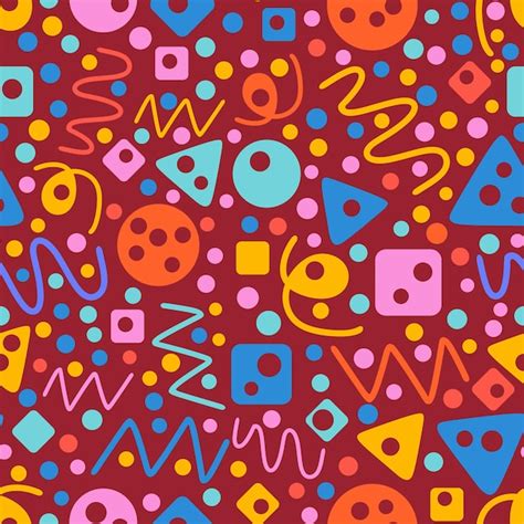 Premium Vector Colorful Seamless Pattern Fun Colorful Line Doodle