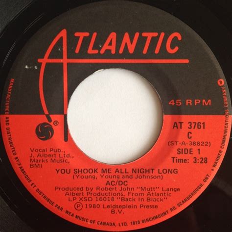 AC DC You Shook Me All Night Long 1980 Vinyl Discogs