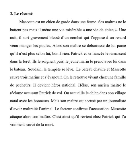 7 ème السابعة أساسي Français le résumé Mascotte