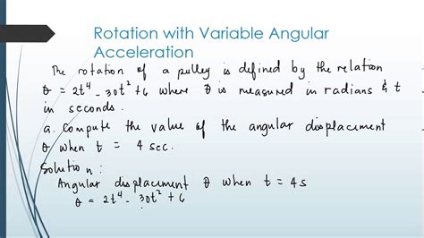 rotation with variable angular acceleration youtube