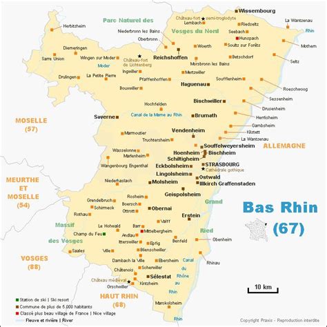 Carte du Bas Rhin Bas Rhin carte du département 67