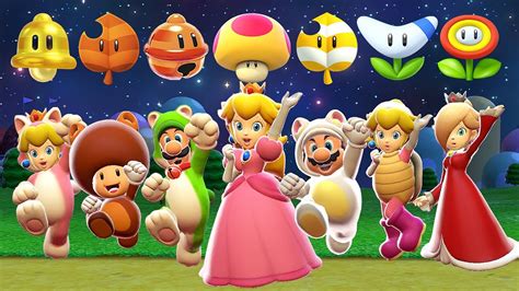 Super Mario 3D World All Power Ups Characters YouTube
