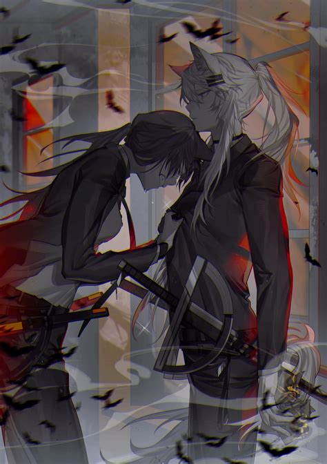 Texas And Lappland Arknights Drawn By Shuiyaoximushi Danbooru