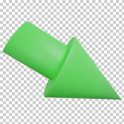 Flecha Verde De Representaci N D Aislada Archivo Psd Premium