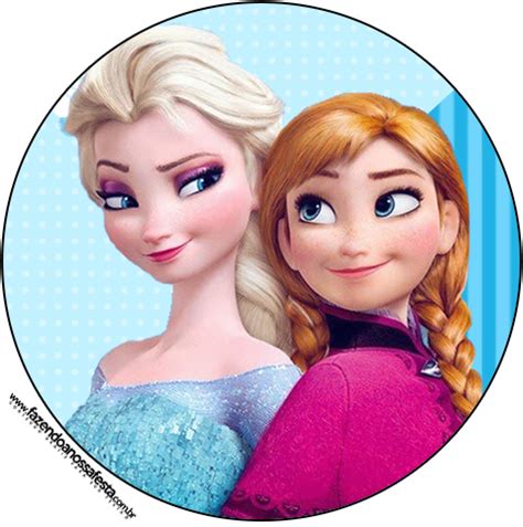 Rótulo Tubetes Latinhas e Toppers Frozen Azul Fazendo a Nossa Festa