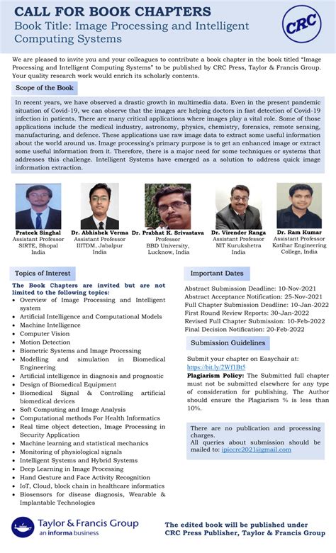 pdf ipic crcpress 2021 call for chapters 2021 image processing and intelligent computing