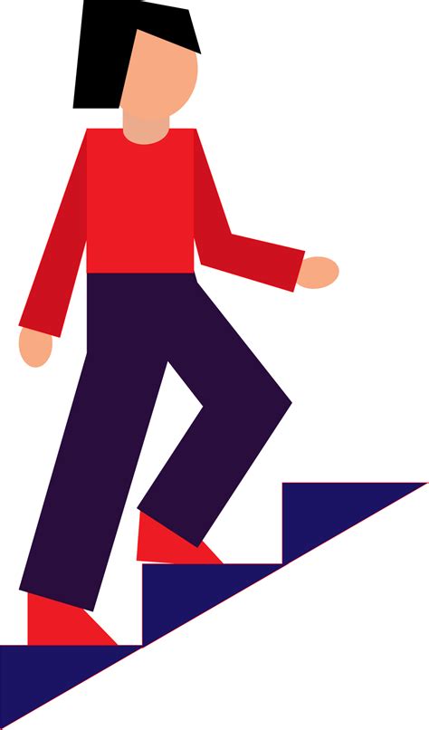 A Man Is Going Up The Stairs Png
