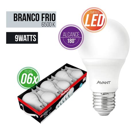 Kit 6 Lâmpadas Led 9w Bulbo E27 Bivolt Luz Branca 6500k Mercado Livre