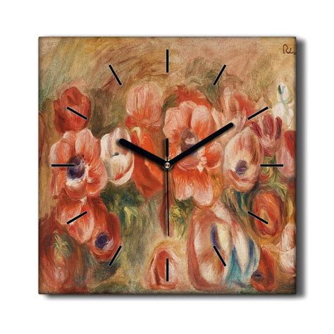 Zegar na płótnie Kwiaty rośliny zawilce 30x30 cm Coloray Coloray