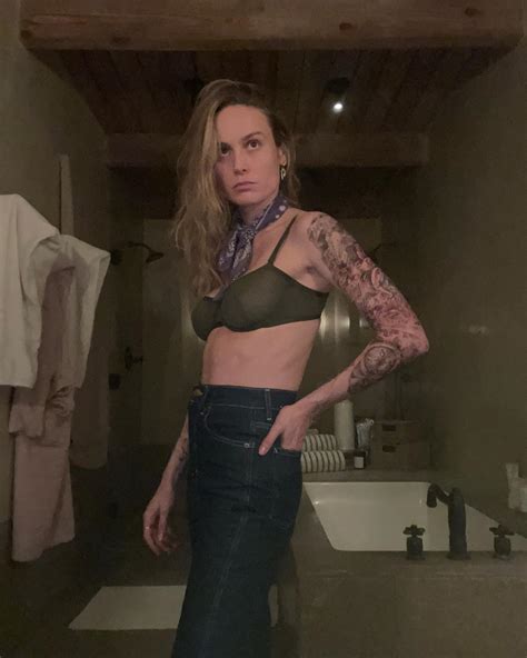 Brie Larson Shows Off Her Tattoos In A Bra