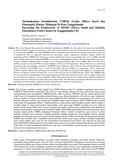 PDF Increasing The Productivity Of MSME Micro Small And Medium
