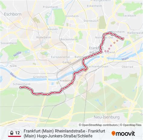 12 Route Fahrpläne Haltestellen Karten Frankfurt Main