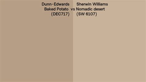 Dunn Edwards Baked Potato DEC717 Vs Sherwin Williams Nomadic Desert