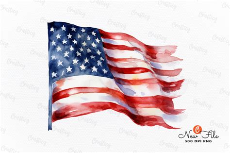 American Flag Watercolor Clipart Design Graphic By Graftify Creative