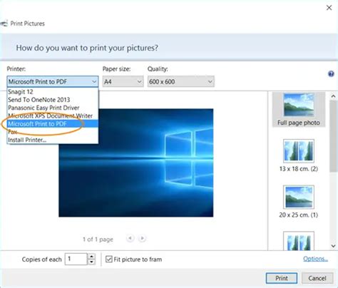 how to print to pdf in windows 11 10 without using any software