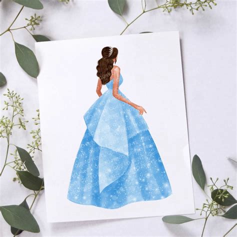 Ilustración Personalizada de Quinceañera para Invitaciones Guarda las