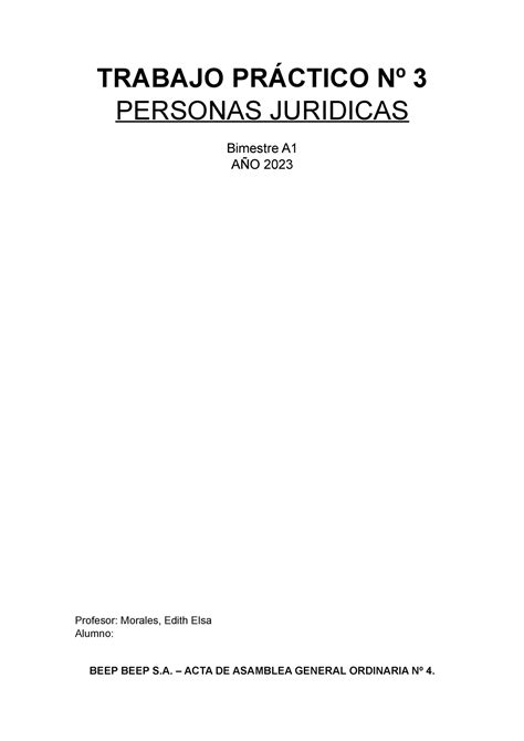 Personas Juridicas TP N3 TRABAJO PRÁCTICO Nº 3 PERSONAS JURIDICAS