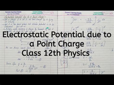 Electrostatic Potential Due To A Point Charge Chapter 2 Electrostatic