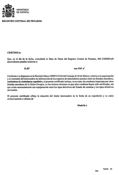 Nuevo modelo certificado antecedentes penales Blog Extranjería