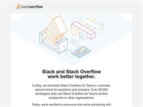 SaaS Email Templates Stack Overflow For Teams Has New Slack Functionality