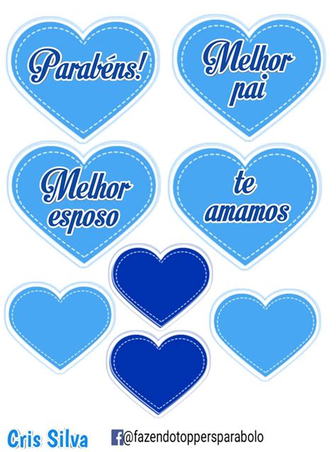 Parabéns Topo De Bolo Masculino Azul Para Imprimir