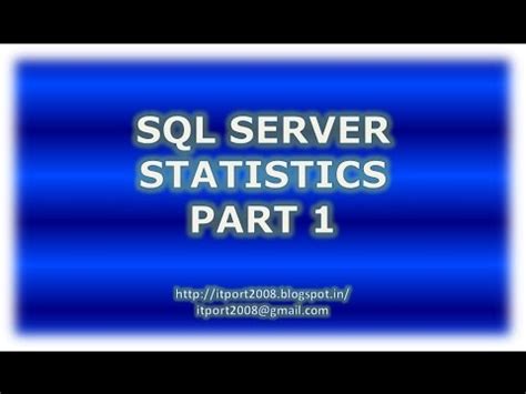 Introduction Statistics In SQL Server Part 1 YouTube