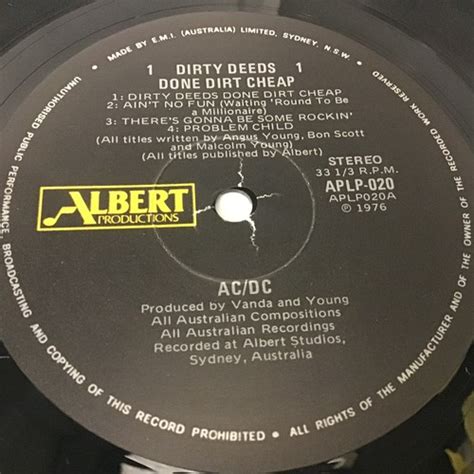 Ac Dc Dirty Deeds Done Dirt Cheap Australian Vinyl Album Here On